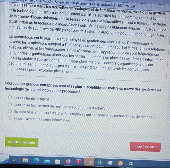 La question porte sur un rapport sur la technologie. | Chegg.com