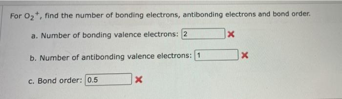 Solved For O2 Find The Number Of Bonding Electrons
