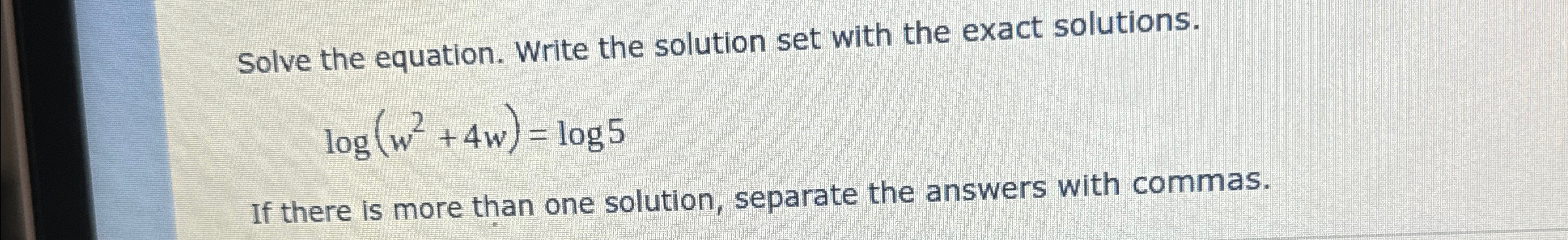 Solved Solve the equation. Write the solution set with the | Chegg.com
