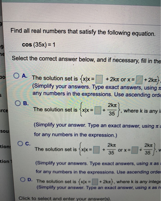 Solved Find all real numbers that satisfy the following | Chegg.com