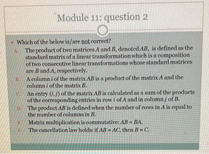 Solved Module 11: question 2 Which of the below is/are not | Chegg.com