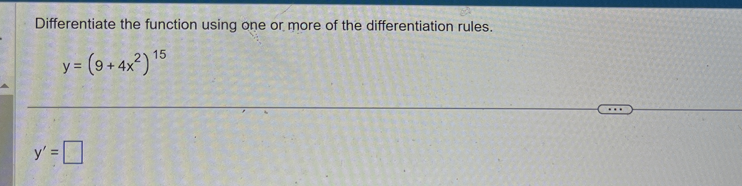 Solved Differentiate the function using one or more of the | Chegg.com