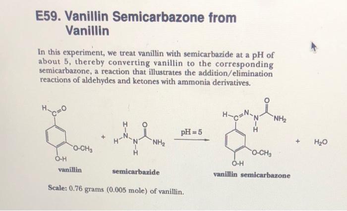 Solved E59. Vanillin Semicarbazone from Vanillin In this | Chegg.com