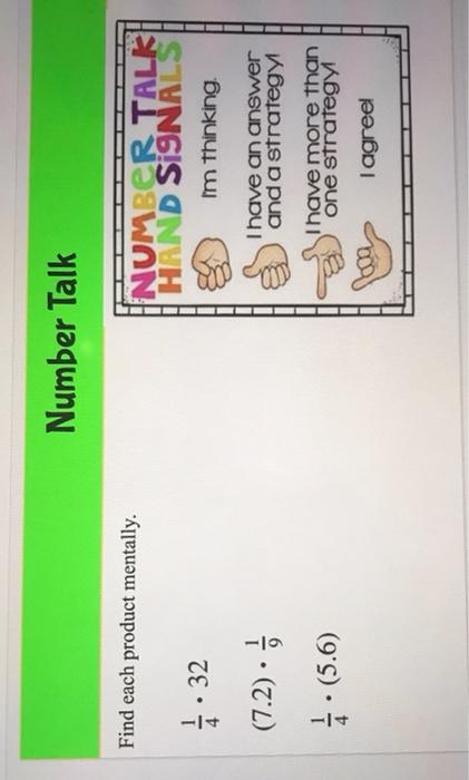 Solved Number Talk Find each product mentally. NUMBER TALK | Chegg.com