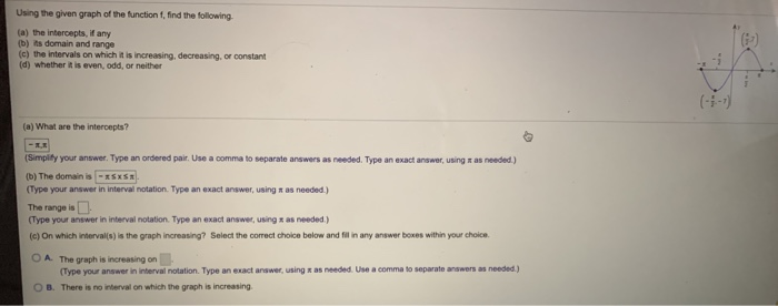 Solved Using the given graph of the function f, find the | Chegg.com