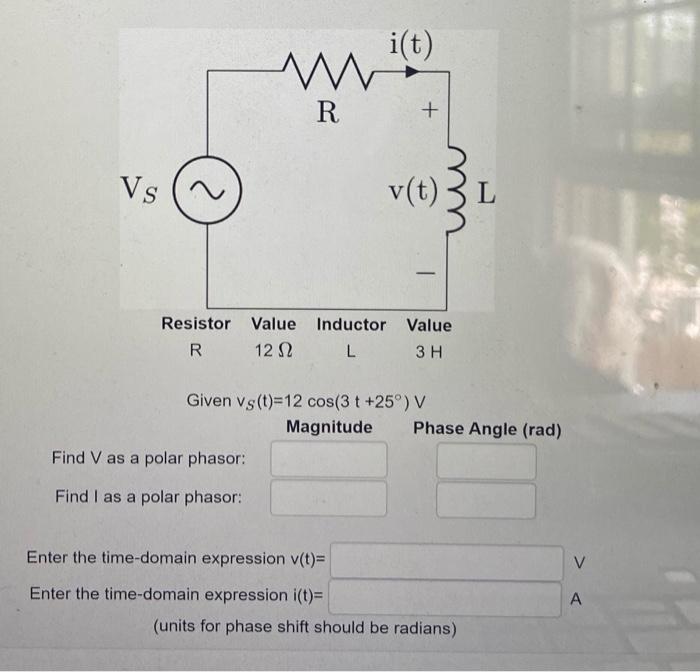 Solved v(t)=5 cos(wt+60°) V i(t)=3 cos(wt+125°) A Given v(t) | Chegg.com