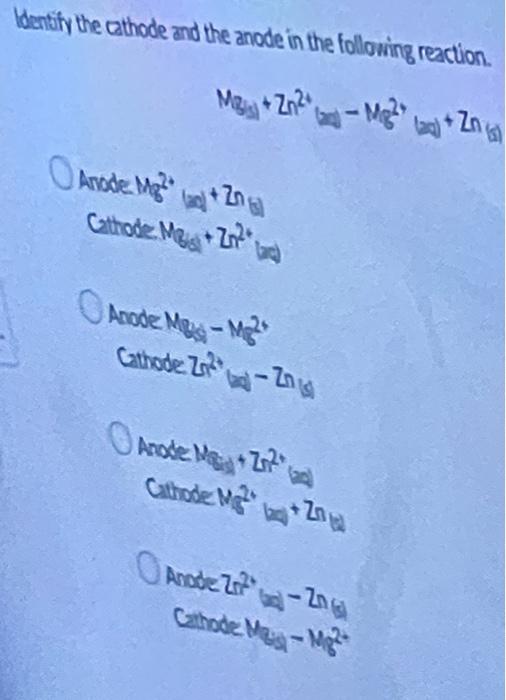 Solved Identify the cathode and the anode in the following | Chegg.com