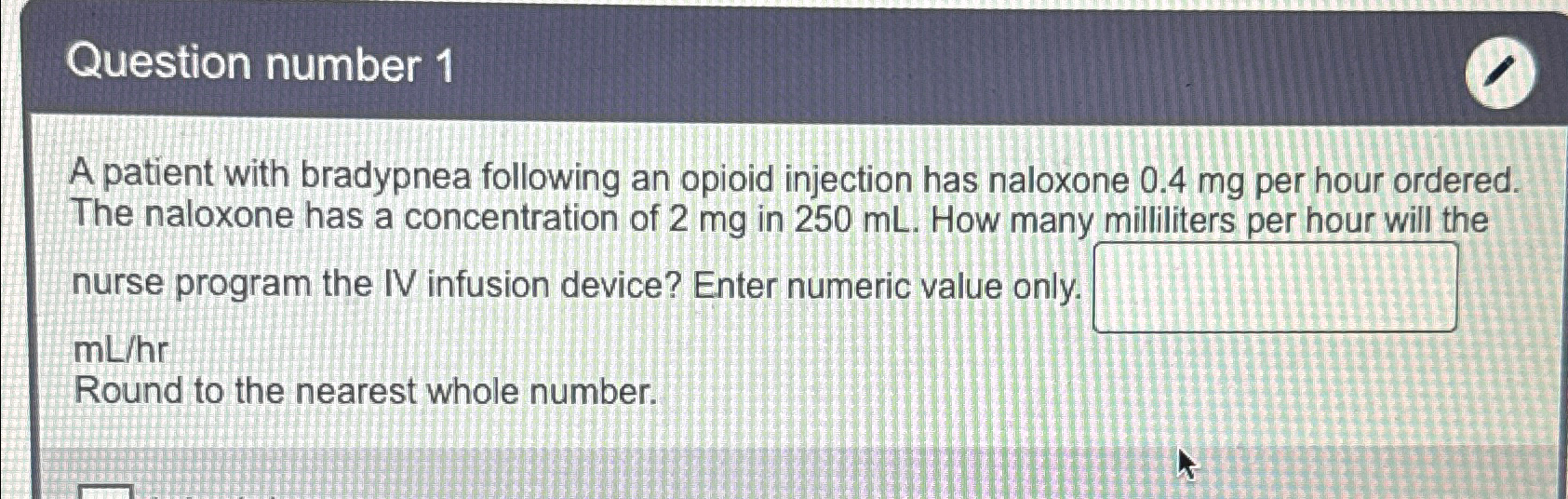 Solved Question number 1A patient with bradypnea following | Chegg.com