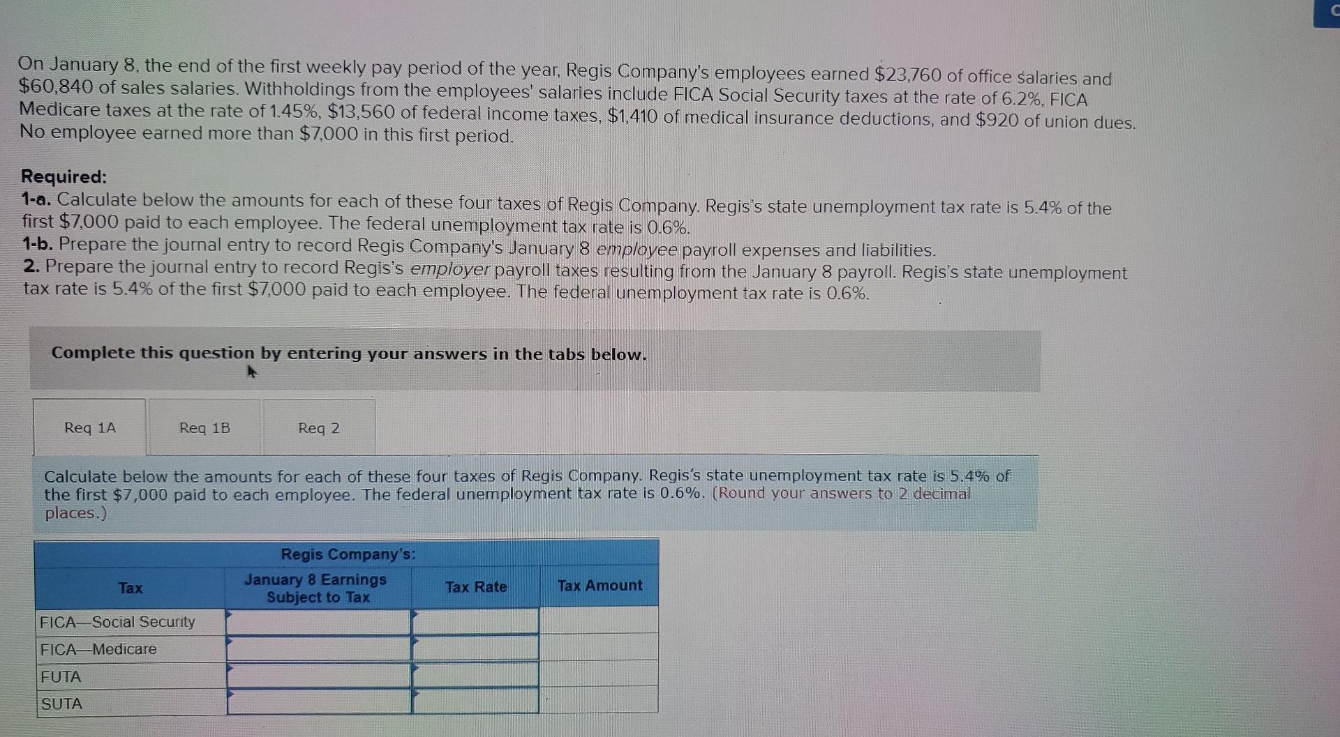 Solved On January 8 , the end of the first weekly pay period | Chegg.com