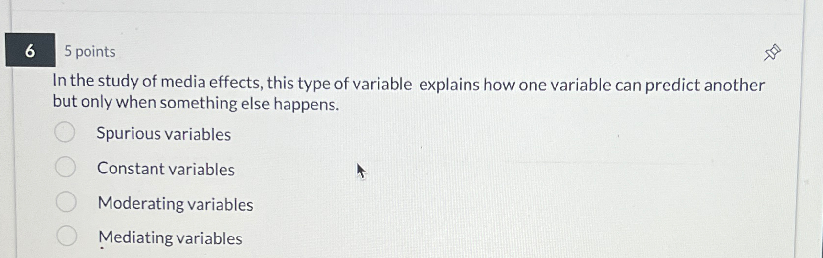 Solved 65 ﻿pointsIn the study of media effects, this type of | Chegg.com