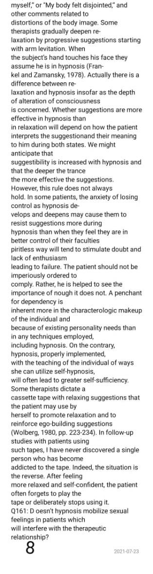 Solved myself," or "My body felt disjointed," and other | Chegg.com