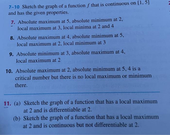 Solved 7 10 Sketch The Graph Of A Function F That Is 