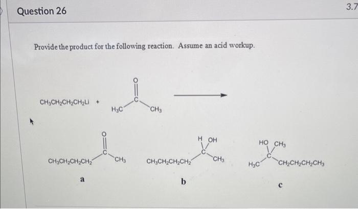 Solved Provide the product for the following reaction. | Chegg.com