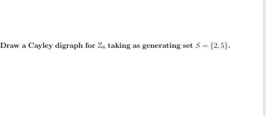 Solved Draw a Cayley digraph for Zs taking as generating set | Chegg.com