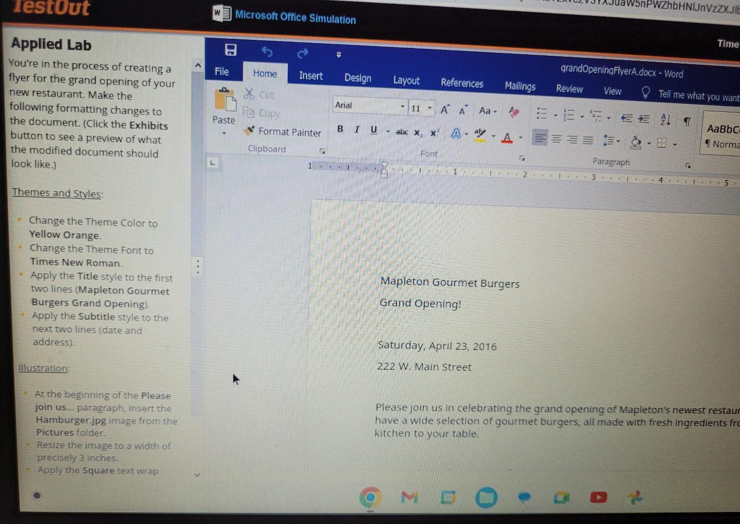 Solved Applied Lab You're in the process of creating a flyer | Chegg.com