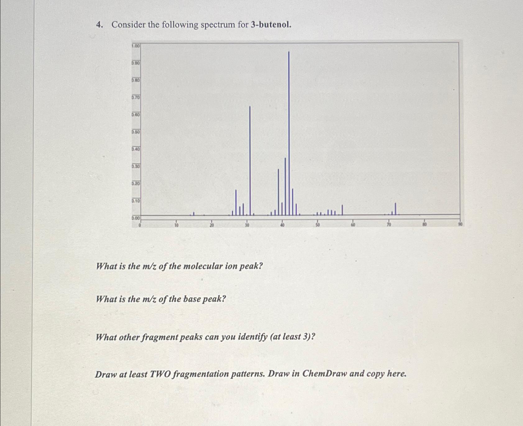 Solved Consider the following spectrum for 3-butenol.What is | Chegg.com