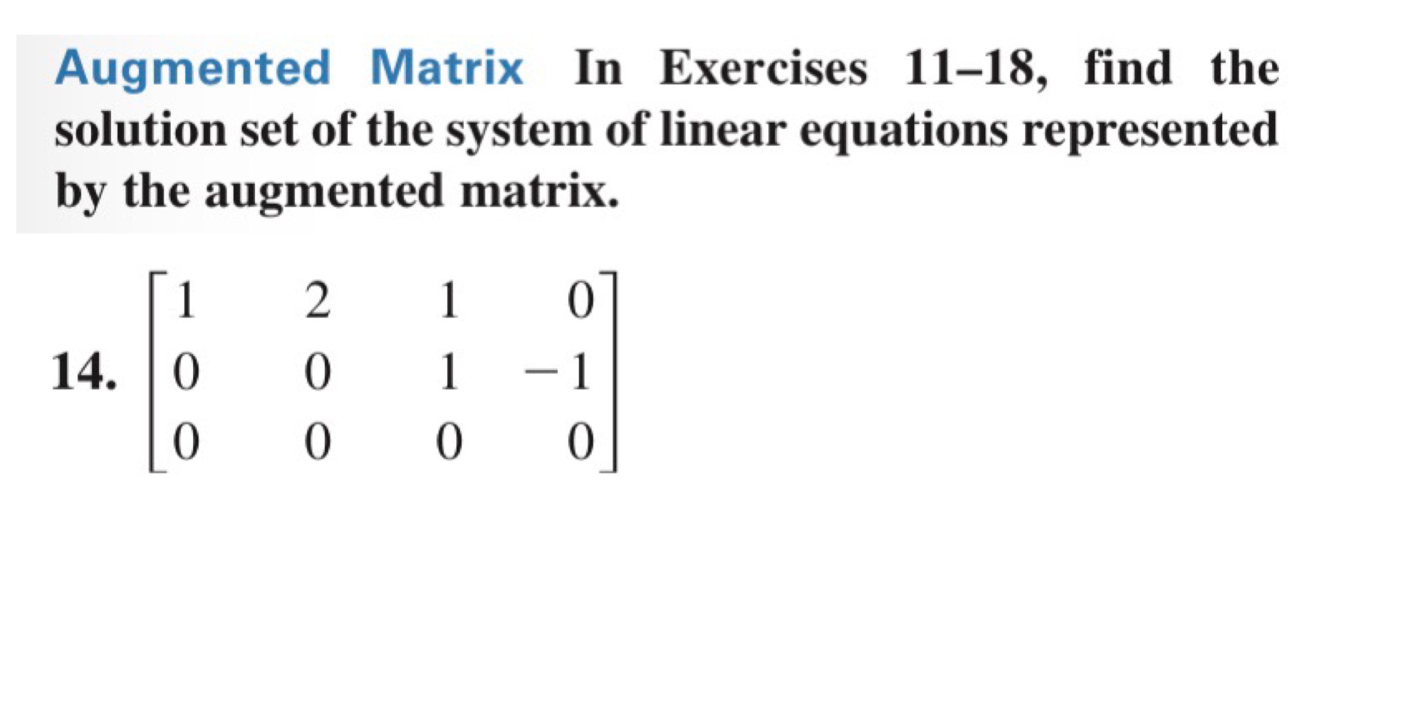 Solved Augmented Matrix In Exercises 11-18, ﻿find | Chegg.com