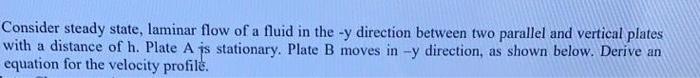 Solved Consider steady state, laminar flow of a fluid in the | Chegg.com
