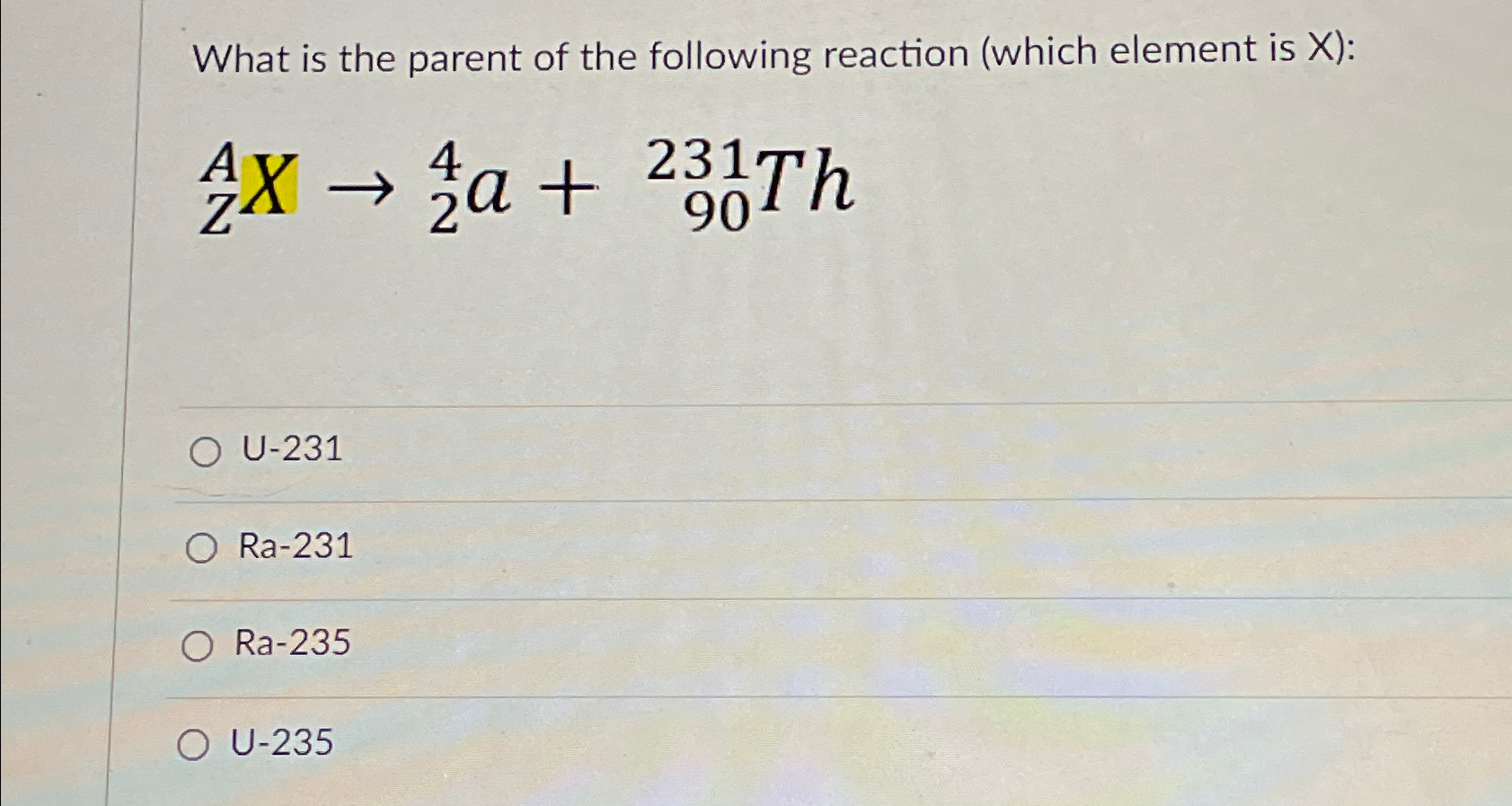 Solved What is the parent of the following reaction (which | Chegg.com