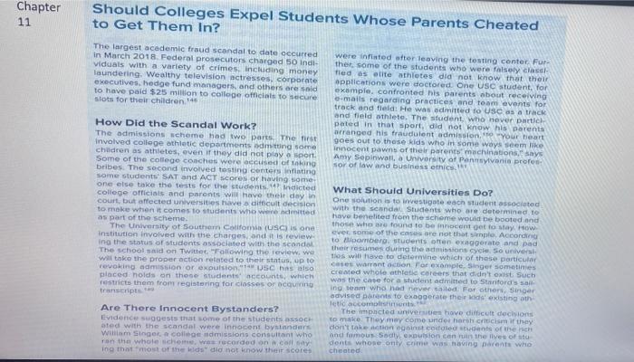 Solved Chapter 11 Should Colleges Expel Students whose | Chegg.com
