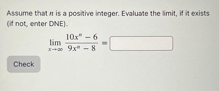 Solved Assume that n is a positive integer. Evaluate the | Chegg.com