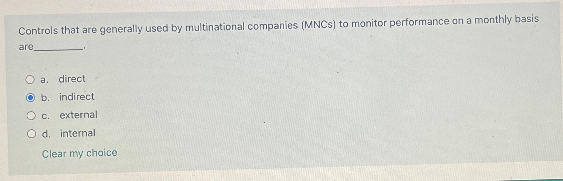 Solved Controls that are generally used by multinational | Chegg.com
