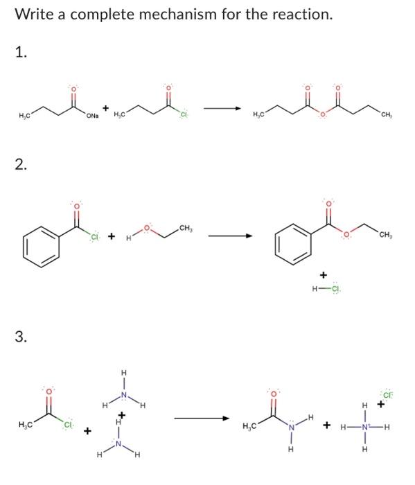 Solved Write a complete mechanism for the reaction. 1. 2. 3. | Chegg.com