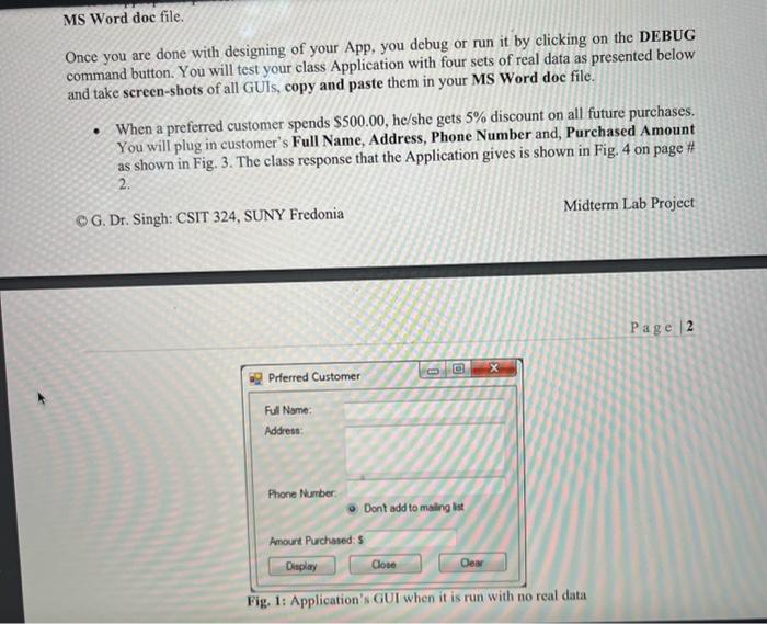 Solved Important Directions: Create a new C# Lab Project 01 | Chegg.com