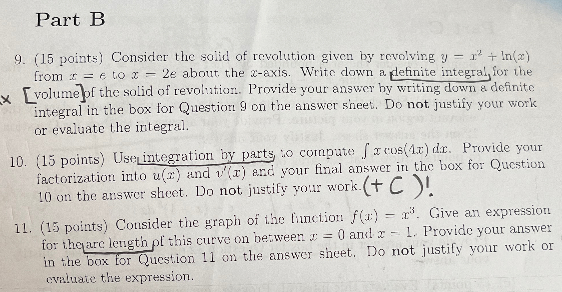 Solved Part B9. (15 ﻿points) ﻿Consider the solid of | Chegg.com