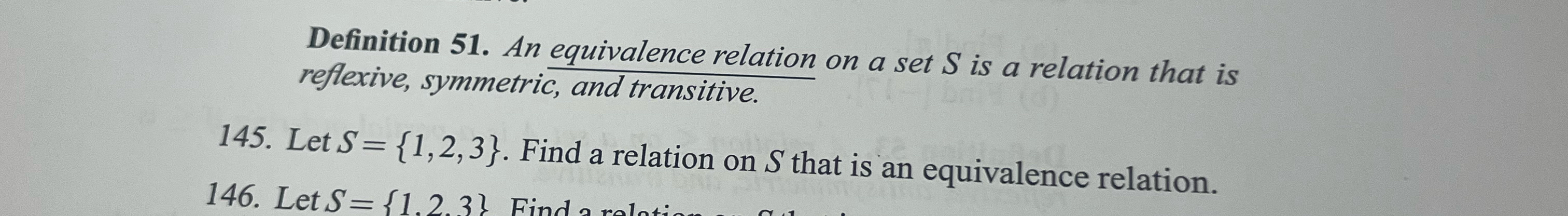 Solved 145. ﻿Let S={1,2,3}. ﻿Find a relation on S ﻿that is | Chegg.com