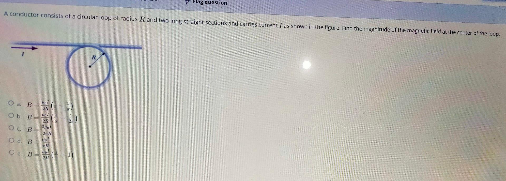 Solved Flag question A conductor consists of a circular loop | Chegg.com