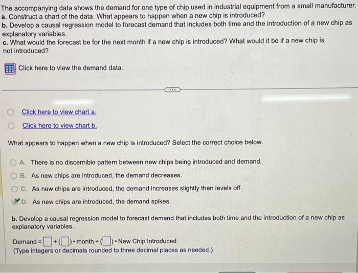 Solved Chip Demand DataChip Demand DataThe accompanying data | Chegg.com
