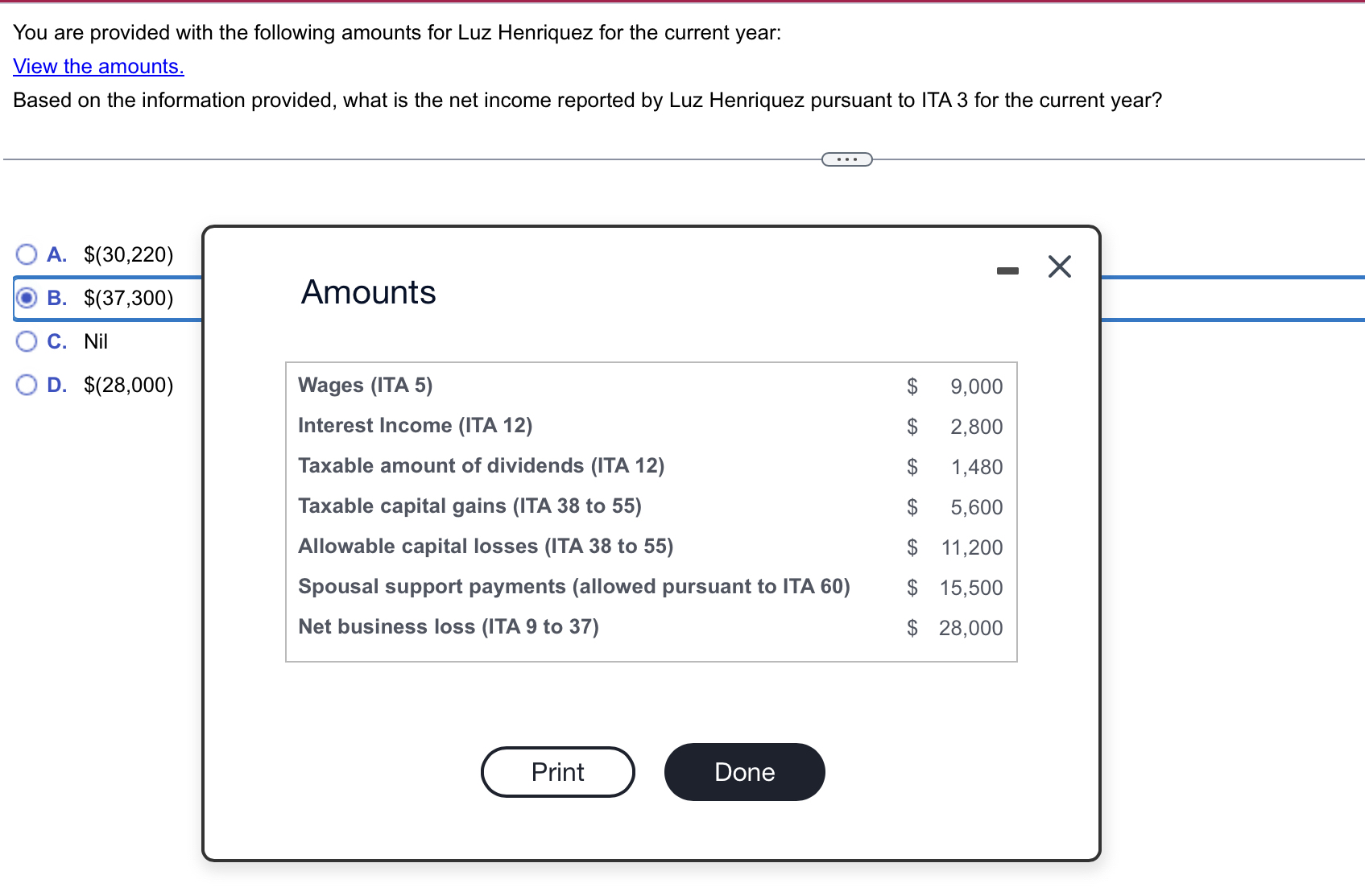 Solved You are provided with the following amounts for Luz | Chegg.com