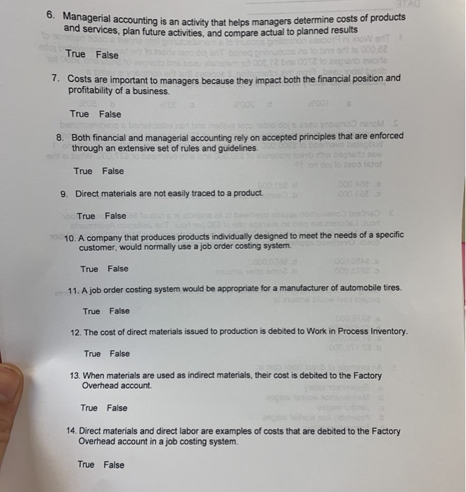 Solved b. Managerial accounting is an activity that helps | Chegg.com