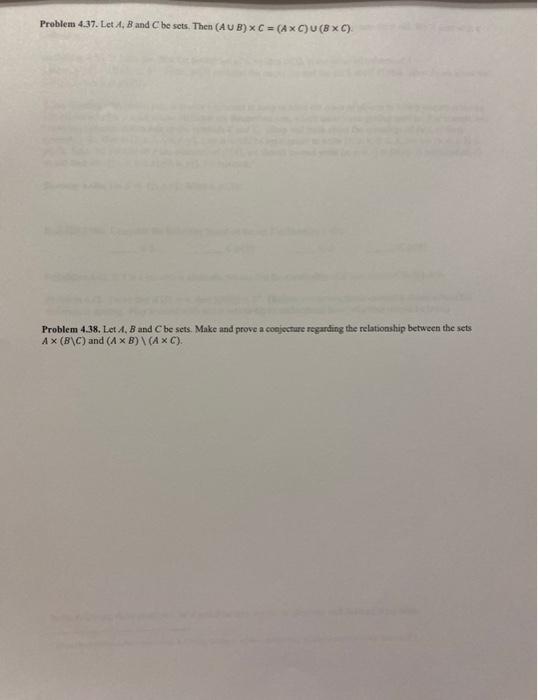 Solved Problem 4:37. Let A, B and C be sets. Then (AUB) x C | Chegg.com
