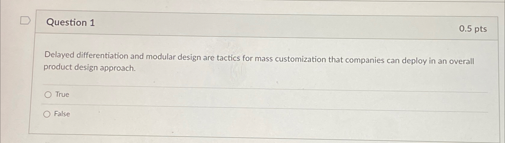 Solved Question 10.5 ﻿ptsDelayed differentiation and modular | Chegg.com