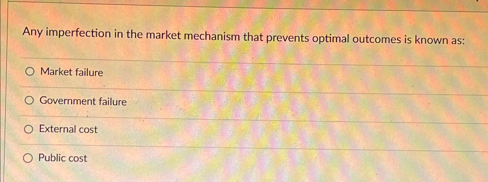 Solved Any imperfection in the market mechanism that | Chegg.com