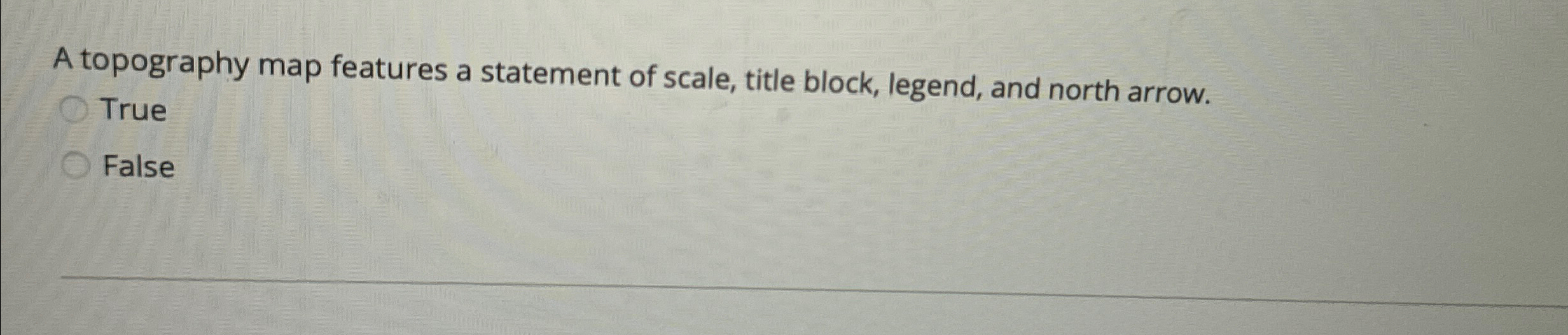 Solved A topography map features a statement of scale, title | Chegg.com