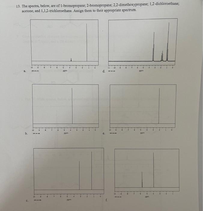 Solved 13. The spectra, below. are of 1-bromopropane; | Chegg.com