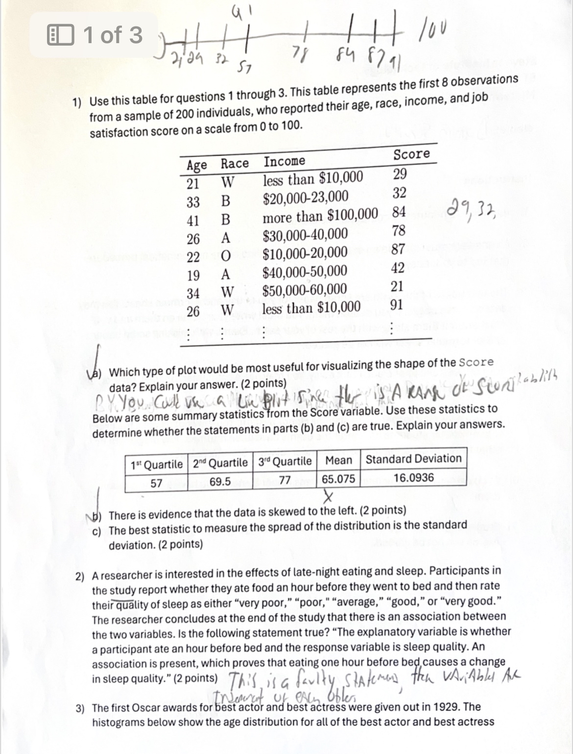Solved Use this table for questions 1 ﻿through 3 . ﻿This | Chegg.com