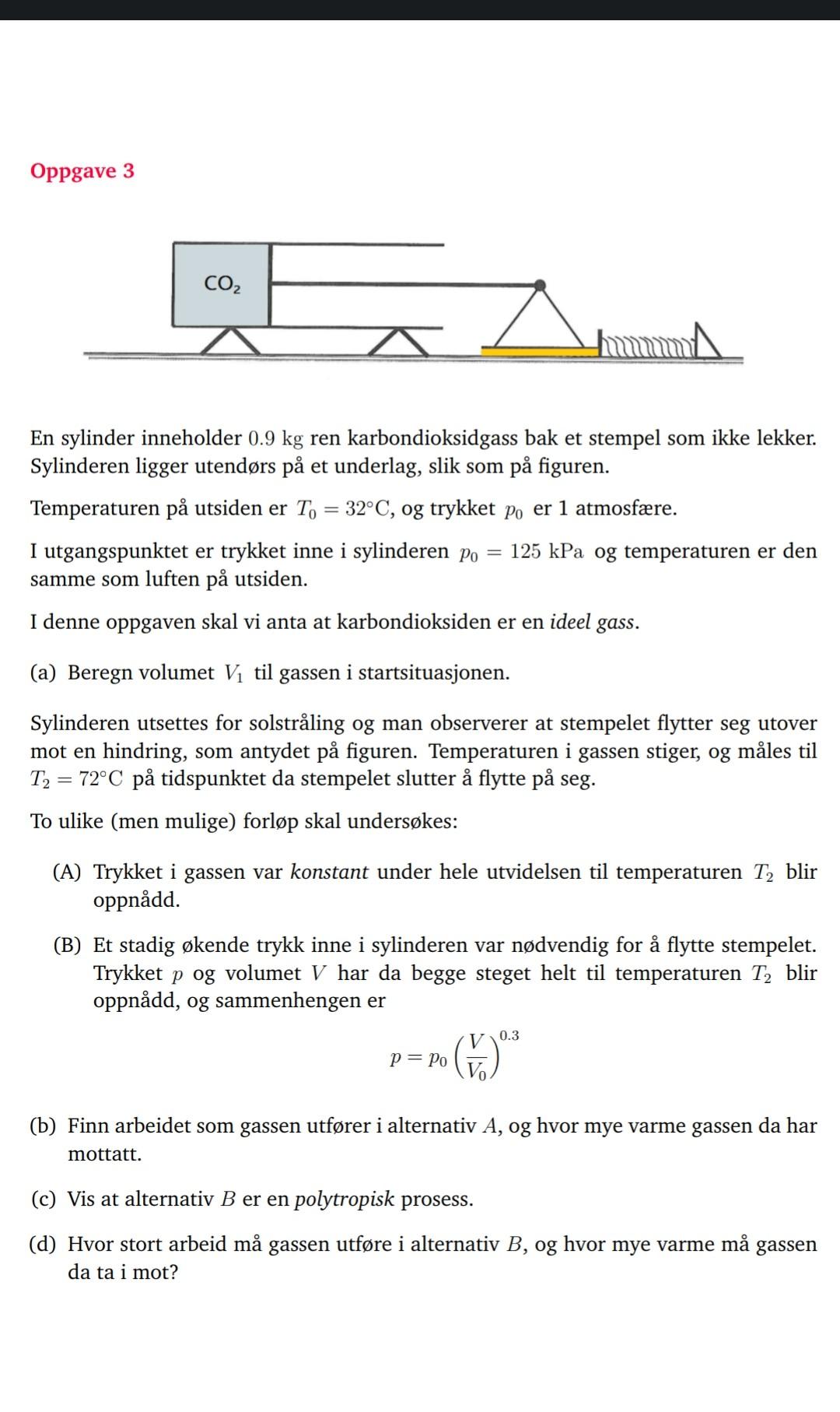Solved Obligatorisk innlevering ENE113-G V23 - Termodynamikk | Chegg.com