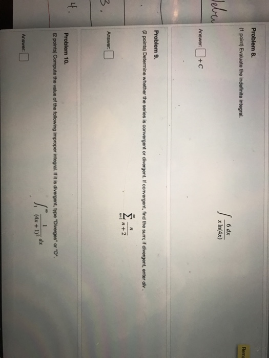 Solved Problem 1 2 Points Use The Comparison Theorem To 3240