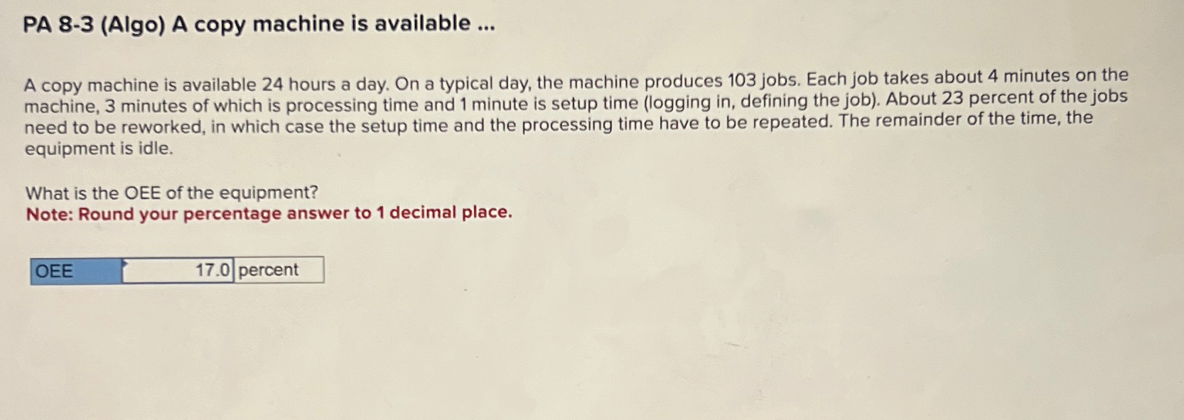 Solved PA 8-3 (Algo) ﻿A copy machine is available ...A copy | Chegg.com