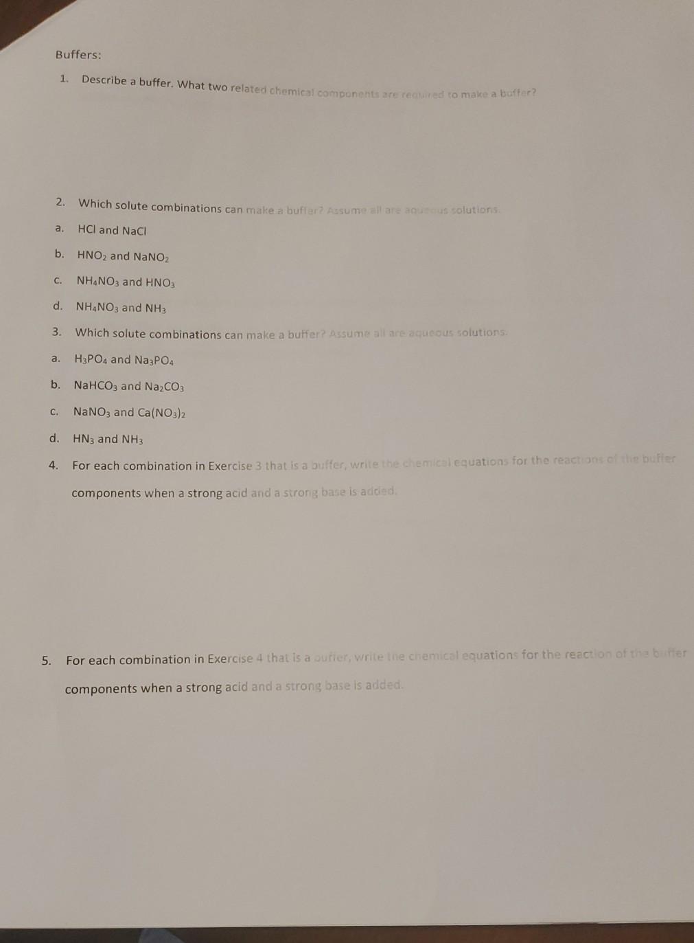 Solved 1. Complete the following chart: [H] LOH] PH | Chegg.com