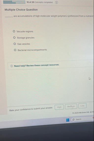 Solved 10 ﻿of 25 ﻿Concepts completed(6)Multiple Cholce | Chegg.com