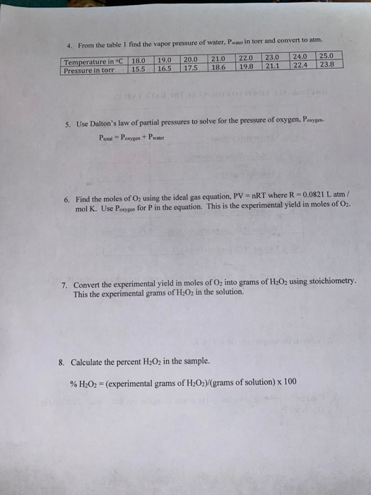 Solved Lab 18 Finding the Percent H20, with Catalase from | Chegg.com
