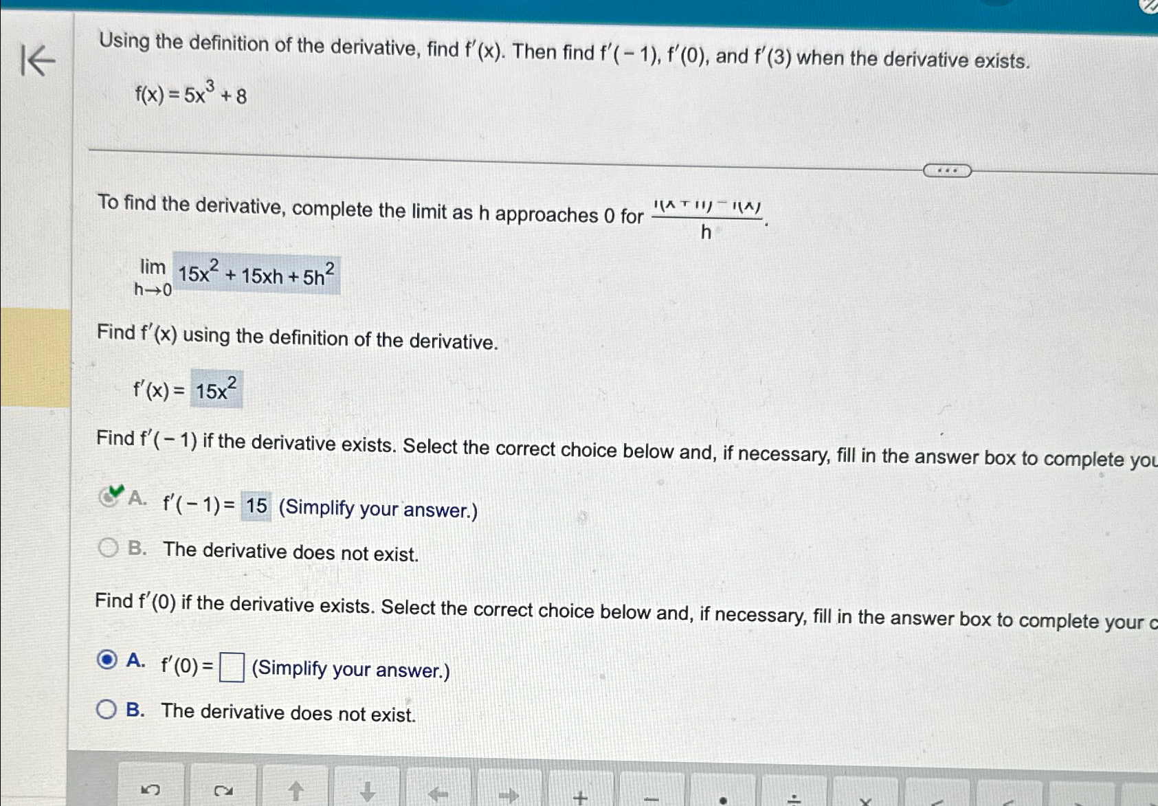 Solved Using the definition of the derivative, find f'(x). | Chegg.com