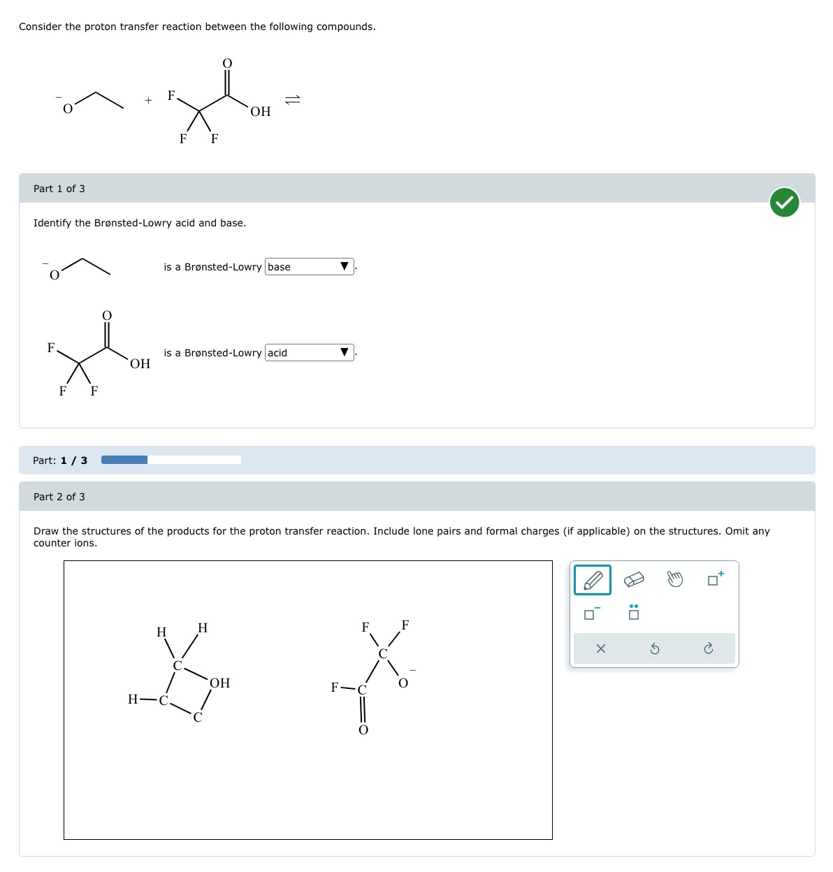 Solved Consider the proton transfer reaction between the | Chegg.com