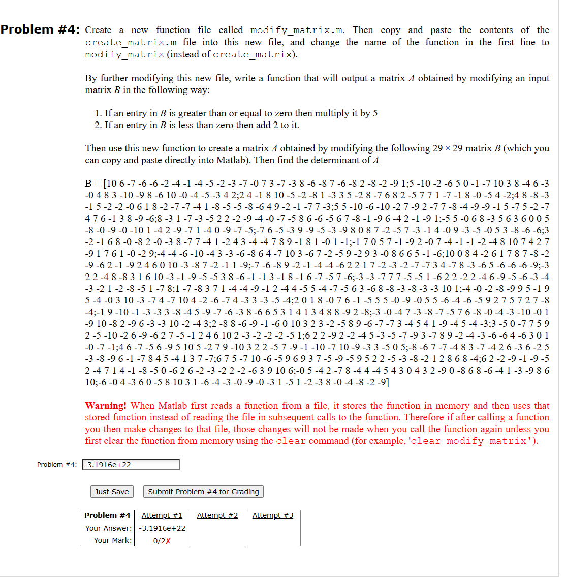 Solved Problem #4: Create a new function file called | Chegg.com