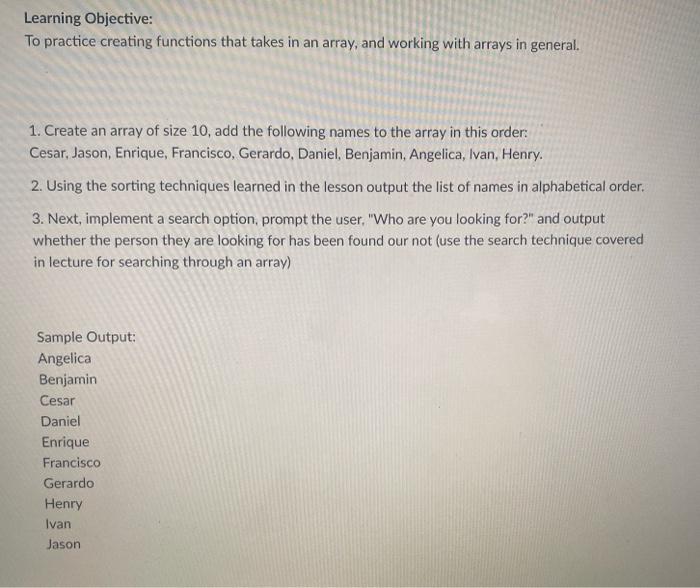 Solved Learning Objective: To practice creating functions | Chegg.com